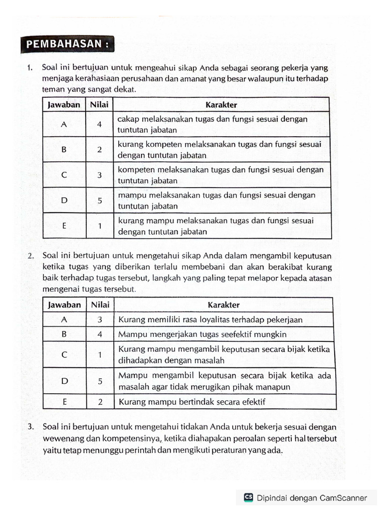 PEMBAHASAN SOAL TKP (Profesionalisme) | PDF