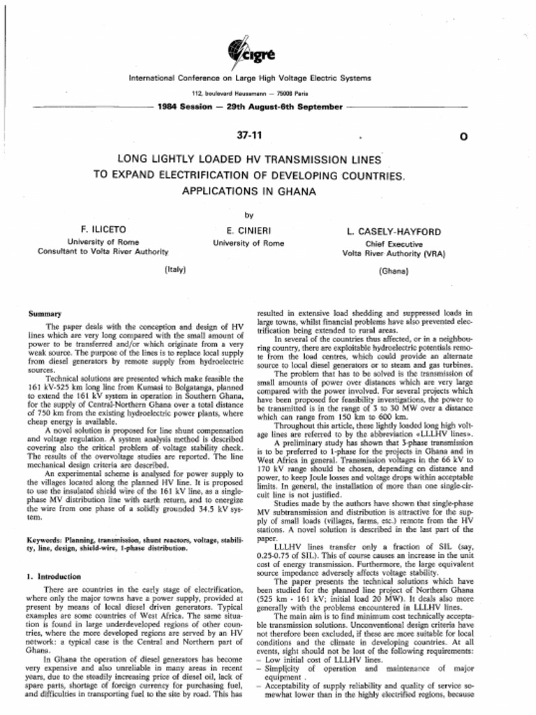 37-11 Long Lightly Loaded HV Transmission Lines To Expand ...