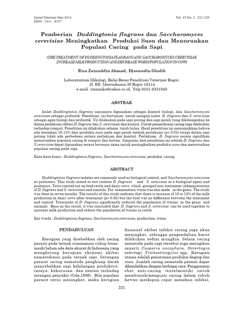 Pemberian Duddingtonia Flagrans Dan Sacc | PDF