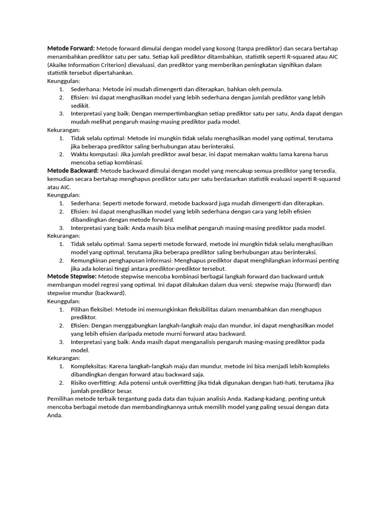 Metode Forward | PDF