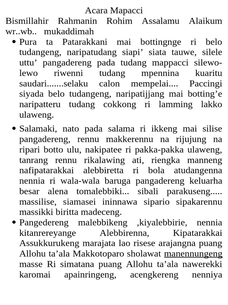 Acara Mapacci 1 | PDF
