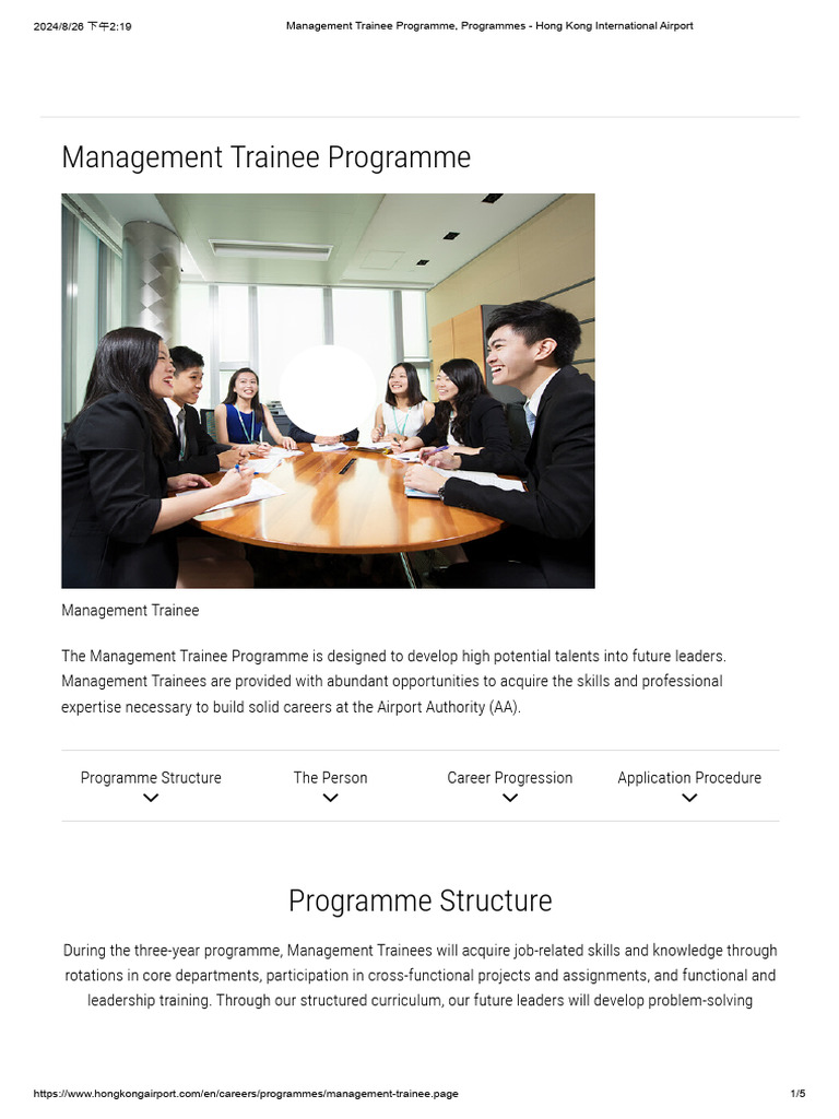 02 b16 - 00 Management Trainee Programme Website | PDF | Airport