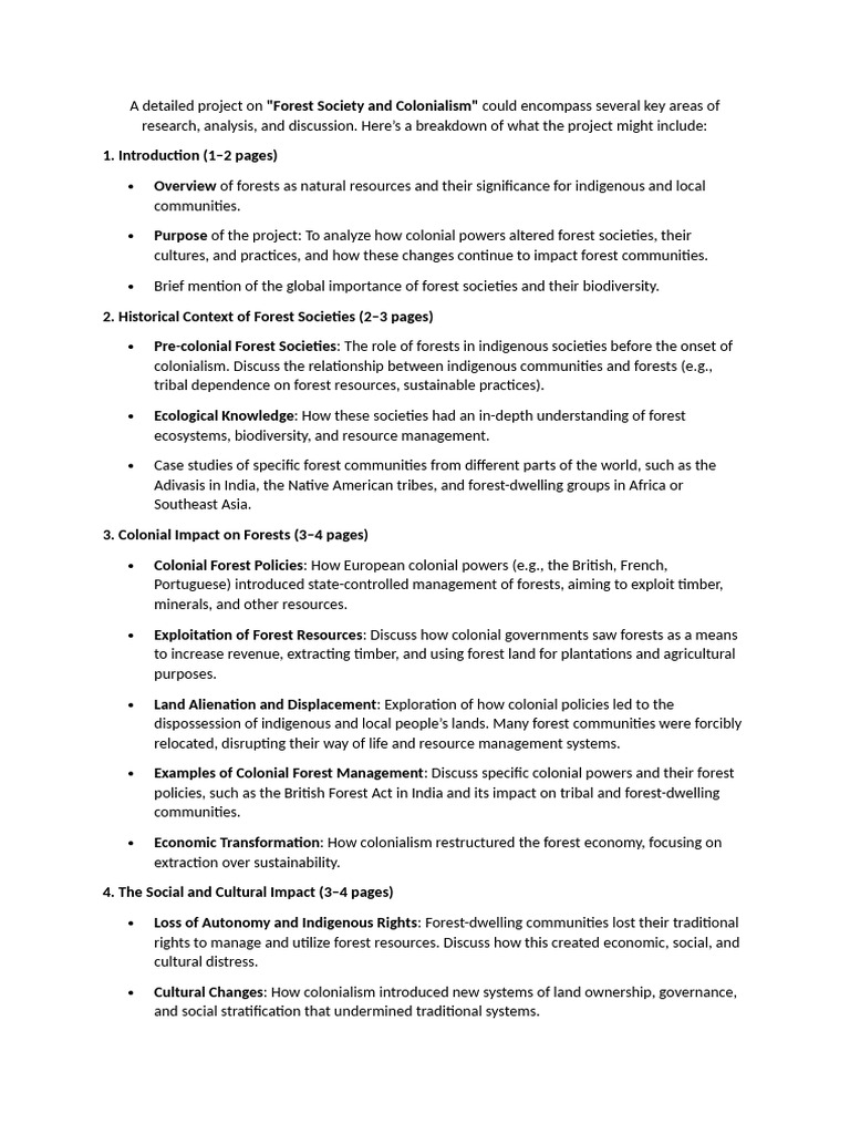 A Detailed Project On Forest Society and Coloniasm | PDF | Forests ...