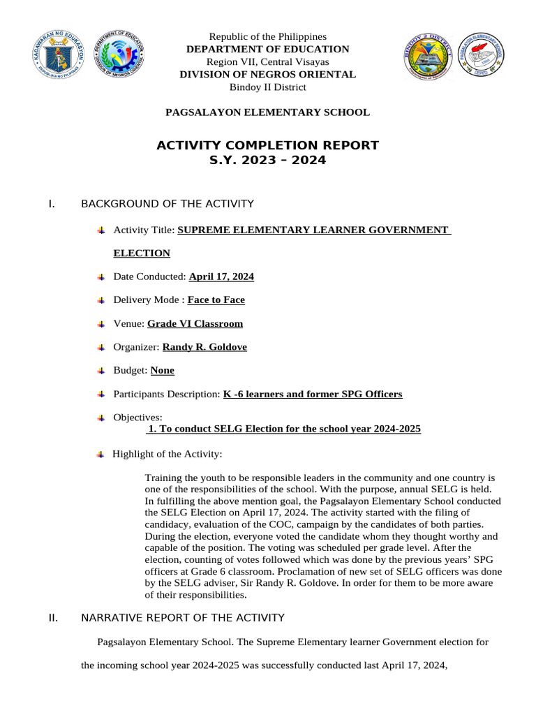 SELG Accomplishment With MOVs | PDF | Learning