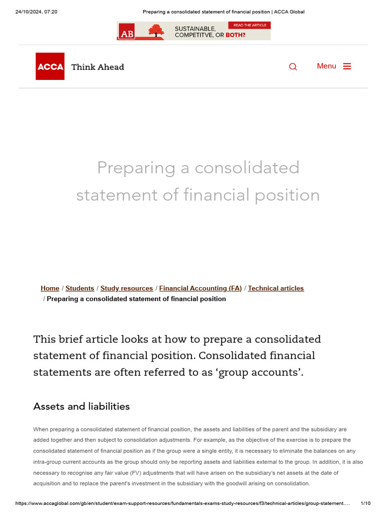 Preparing a consolidated statement of financial position _ ACCA Global ...