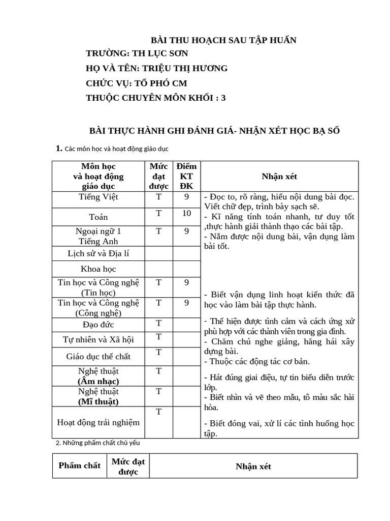 Bai TH So 2 Hbs - Trieu Thi Huong | PDF