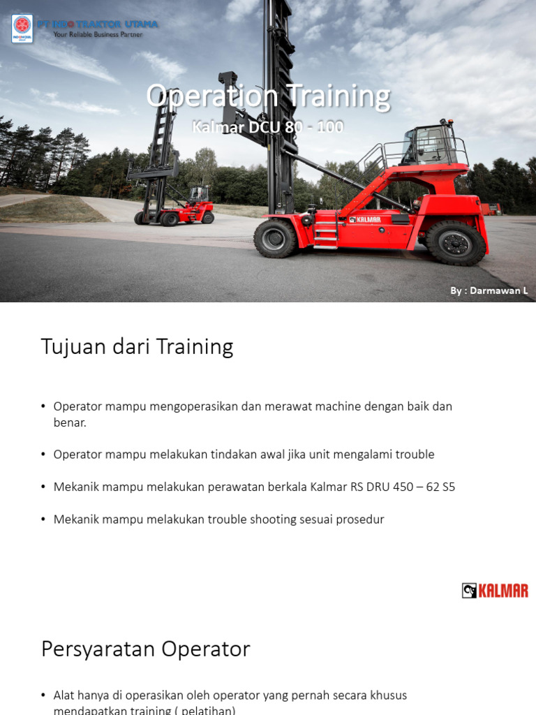 Pelatihan Operator Kalmar DCU 80-100 | PDF