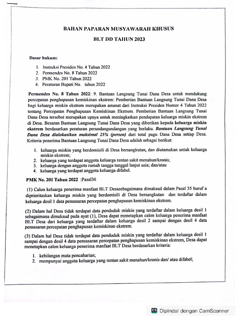 Bahan Tayang BLT | PDF