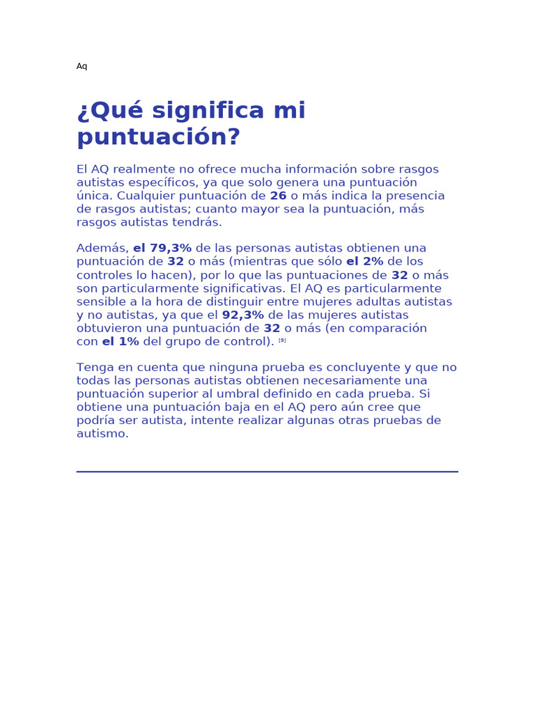 ¿Qué Significa Mi Puntuación? | PDF
