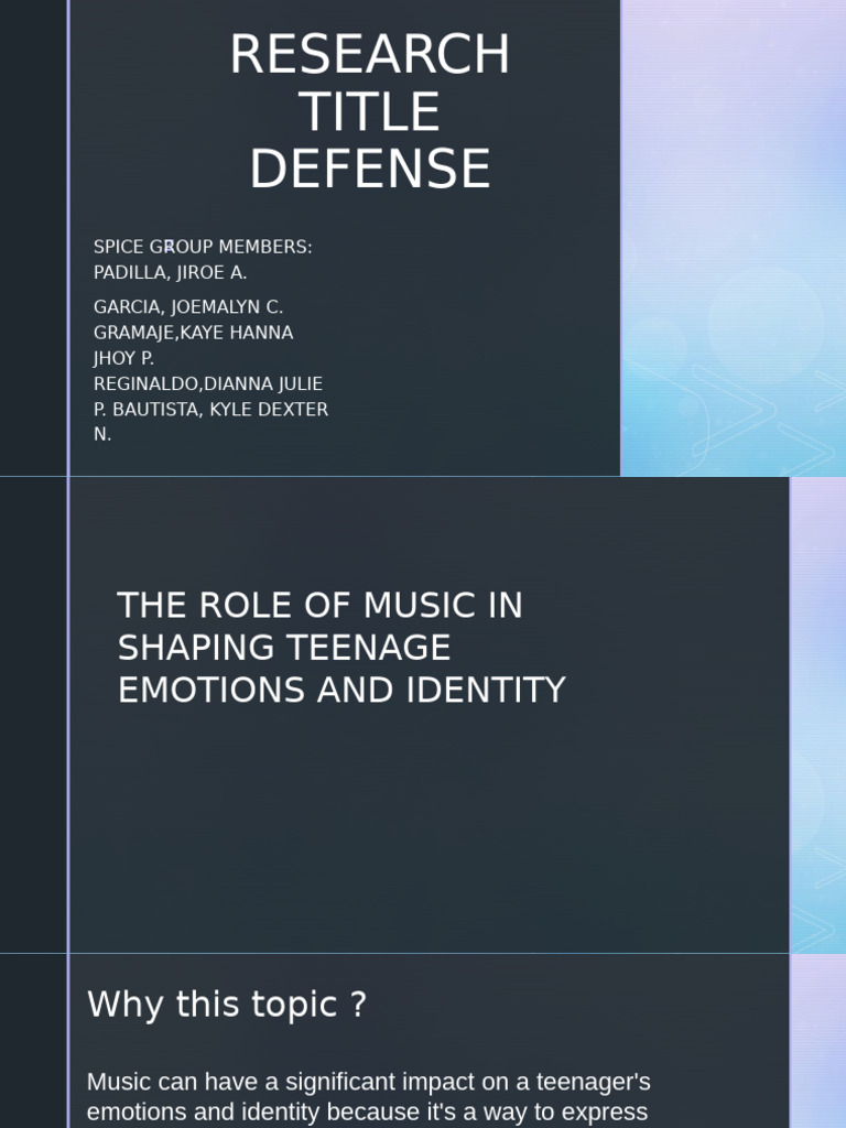 Research Title Defense | PDF | Adolescence | Justice