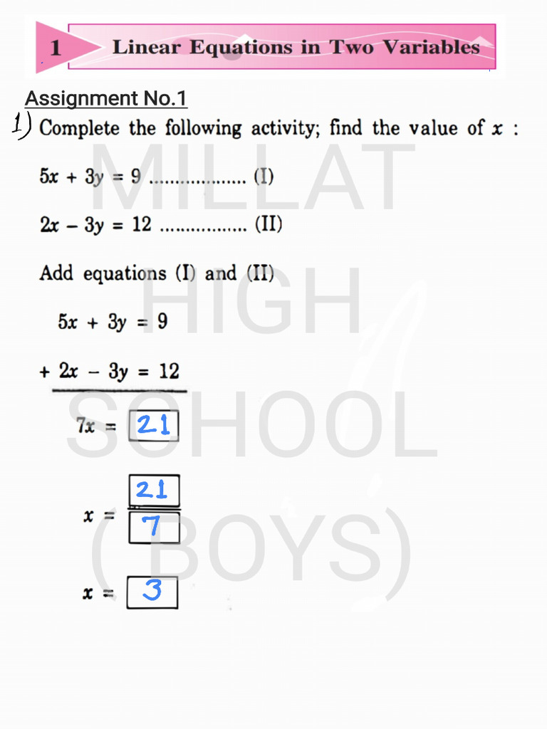 Algebra Assignments With Solution | PDF