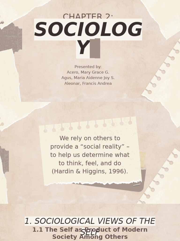 UTS-CHAPTER-2-SOCIOLOGY | PDF | Self | Self Concept