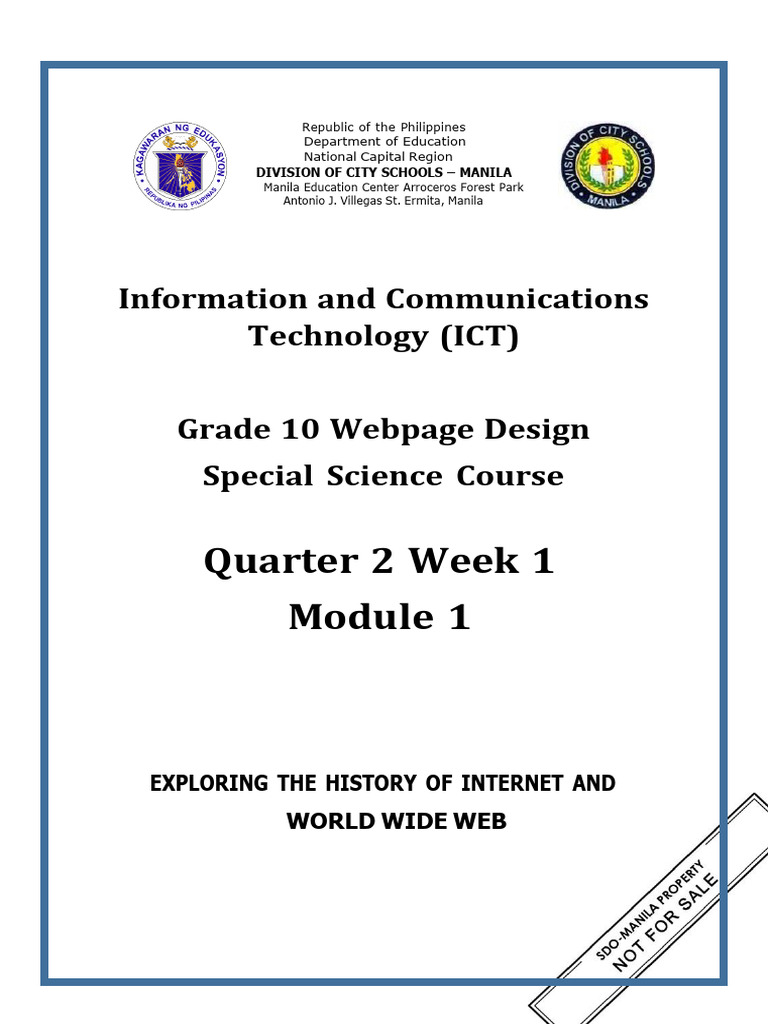 ICT-WEBPAGE-10 - Q1 - W1 - Mod 1 | PDF | World Wide Web | Internet & Web