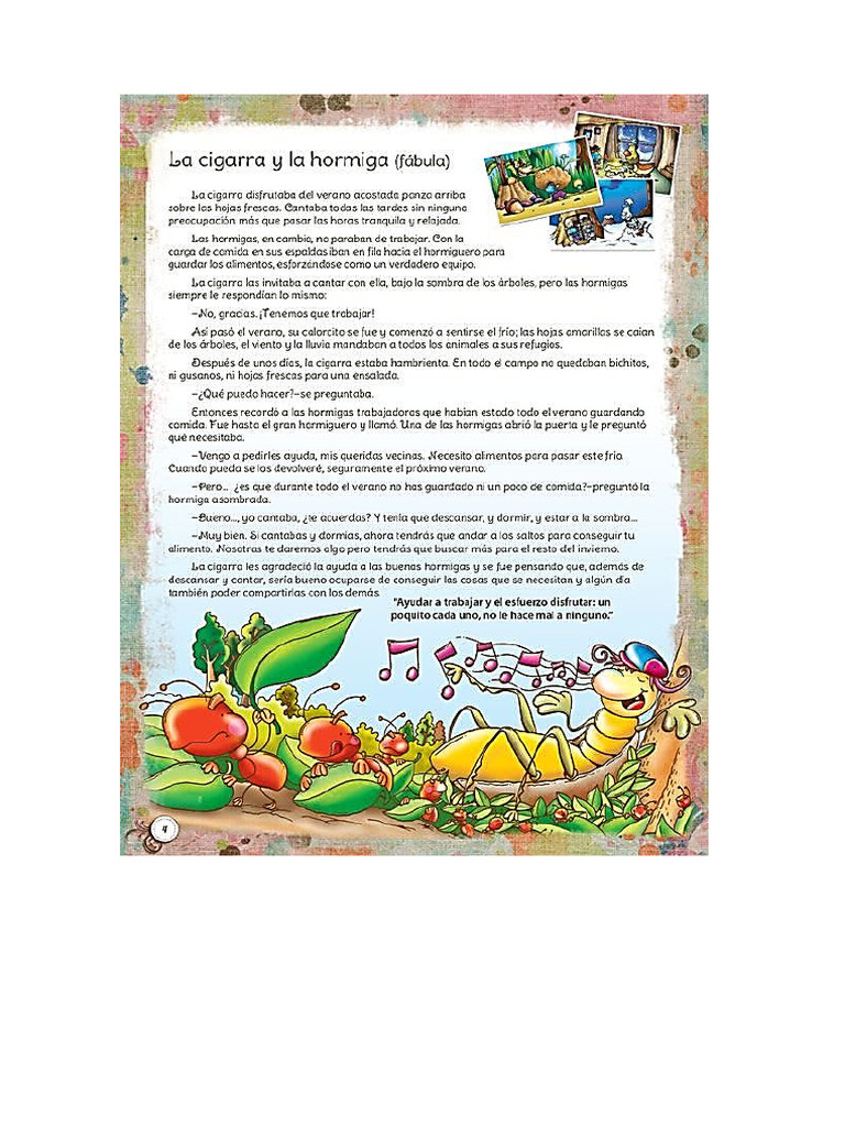 La Cigarra y La Hormiga | PDF