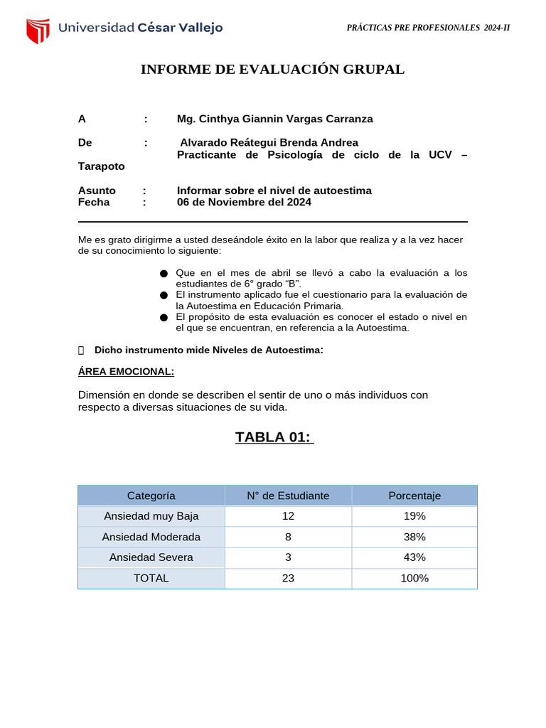 Informe de Evaluación Grupal | PDF