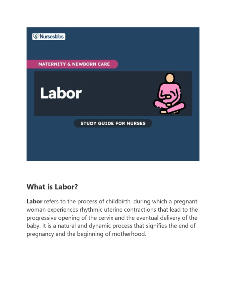 What is Labor | PDF | Childbirth | Pregnancy