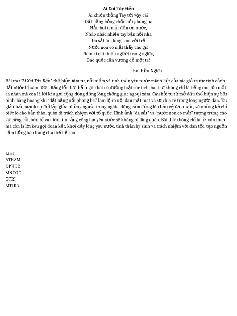 Ai Xui Tây Đến | PDF