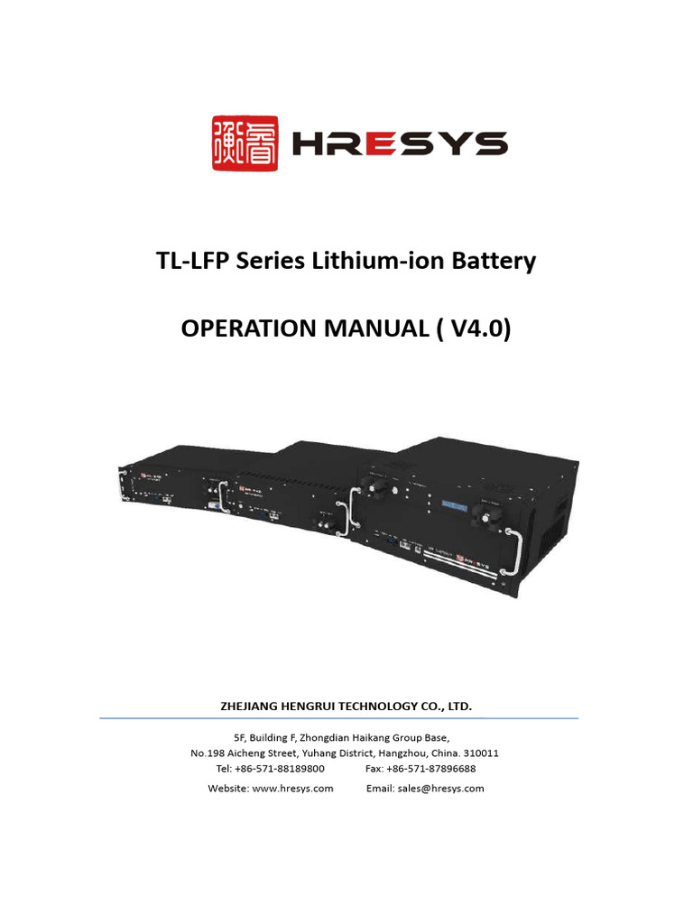 TL-LFP Series Lithium-Ion Battery Operation Manual | PDF | Power Supply ...