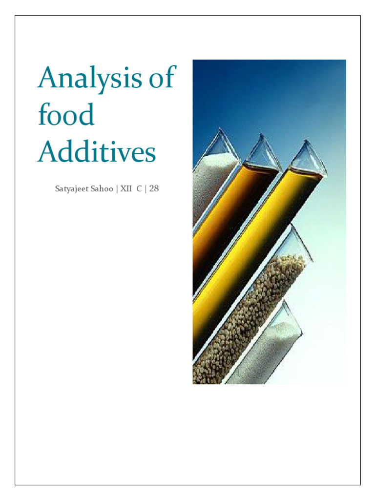 Analysis of food Additives | PDF | Biology | Food Science