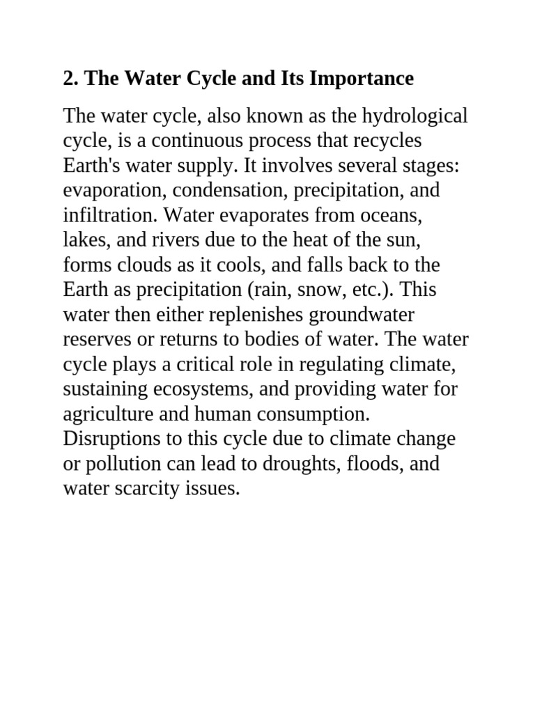 Watercycle and It's Importance | PDF
