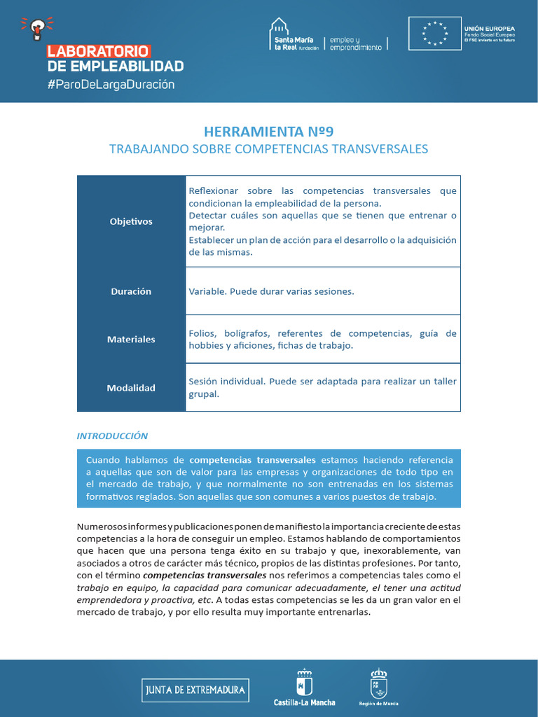 9 - Trabajando sobre competencias transversales | PDF | Plan de ...