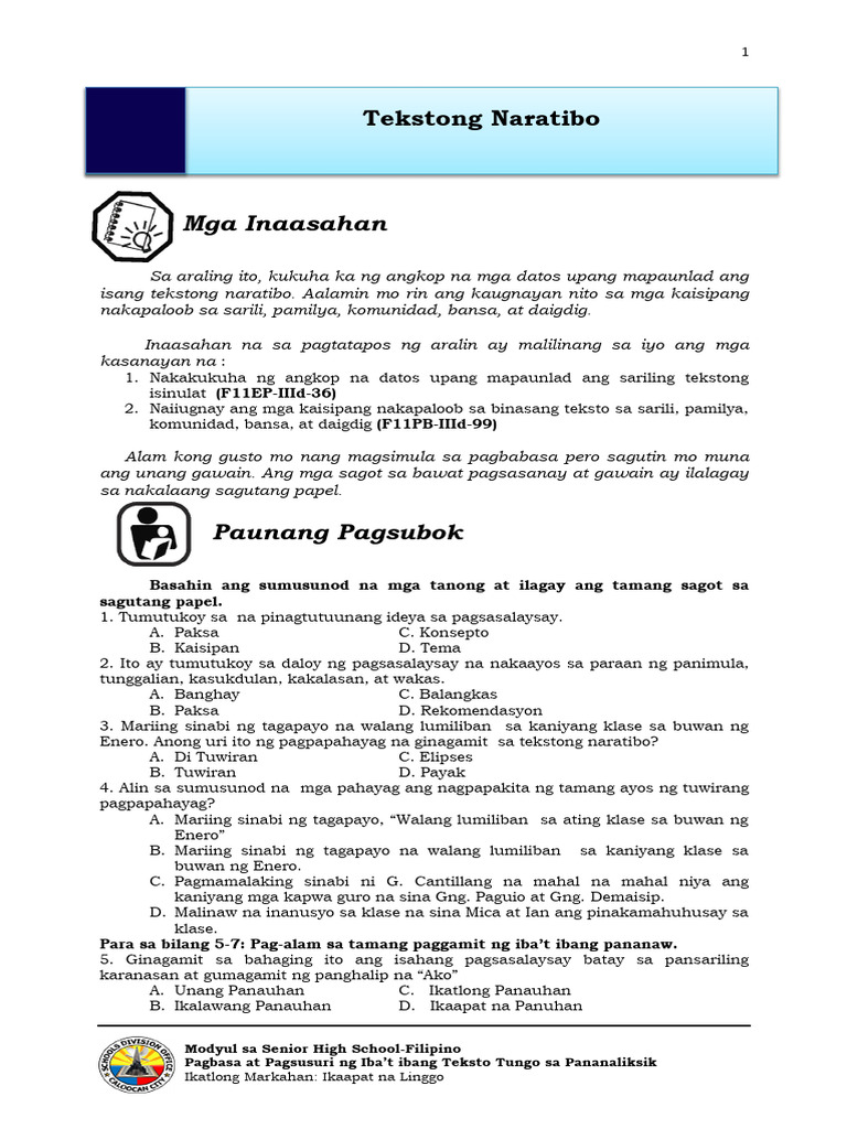 Pagbasa-at-Pagsusuri-Q3-Week-4 | PDF