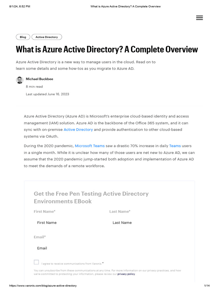 What Is Azure Active Directory - A Complete Overview | PDF | Active ...