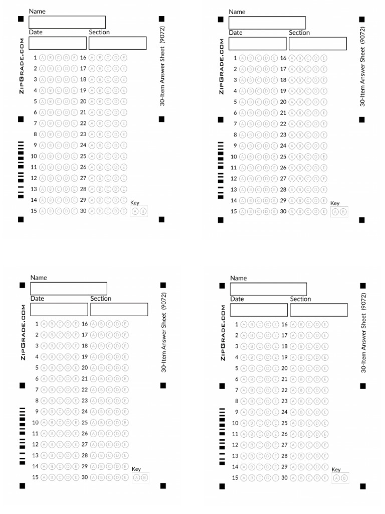 30-Item Answer Sheet | PDF