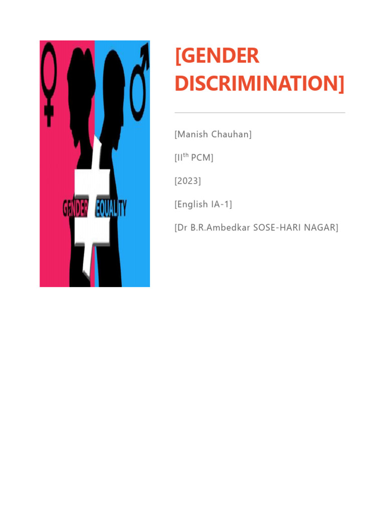 Gender Discrimination Project | PDF | Labour Economics | Family