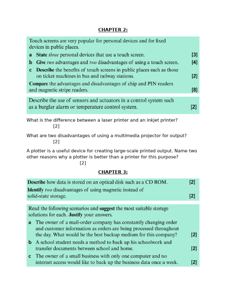 ICT Test Ch2,3,4 | PDF