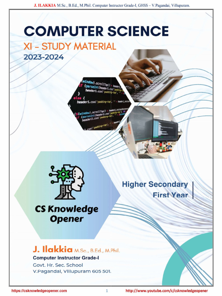 Xi Cs Em Study Material 2023 2024 | PDF