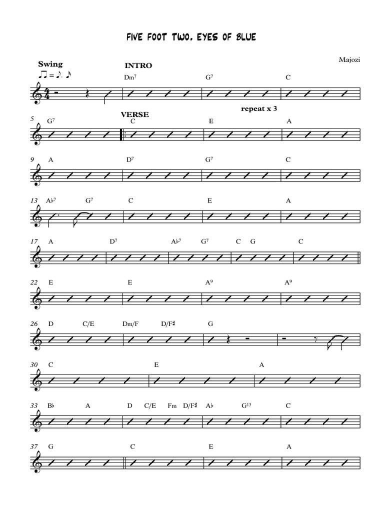 Five Foot Two Eyes of Blue Leadsheet | PDF