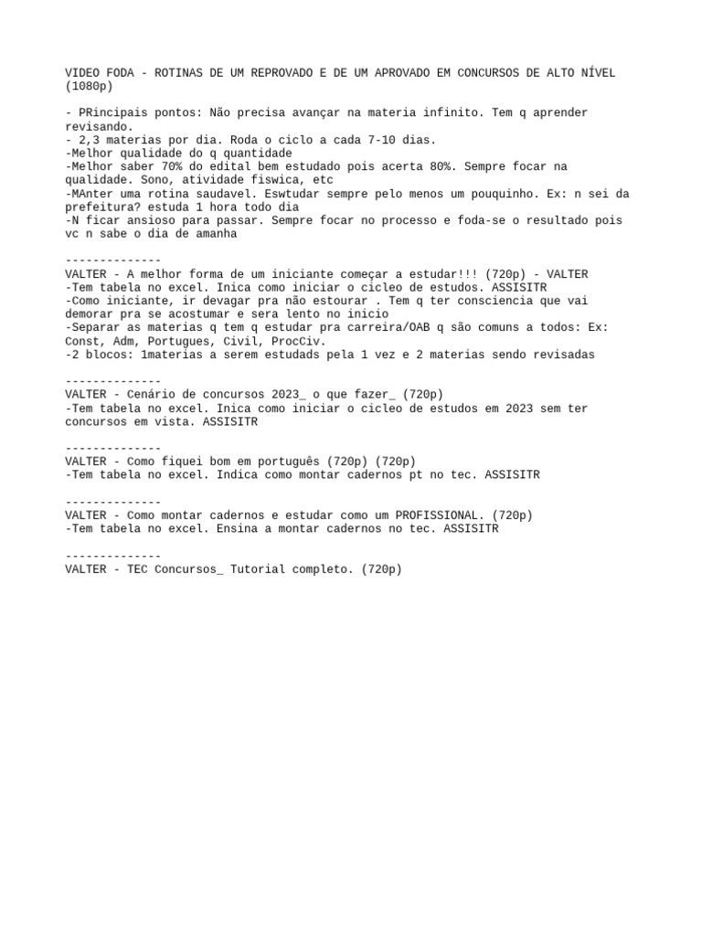 CONCURSO - DICAS | PDF