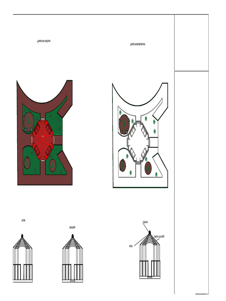 Planta arquitectónica y corte de cúpula | PDF