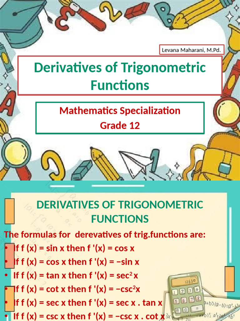 Derivatives of Trigonometric Functions | PDF | Trigonometric Functions | Derivative