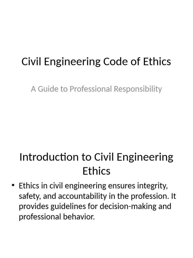 Civil Engineering Code of Ethics | PDF