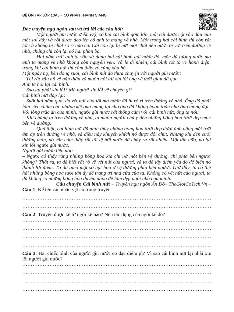 De Chiec Binh Nut - Giay Lam Bai | PDF