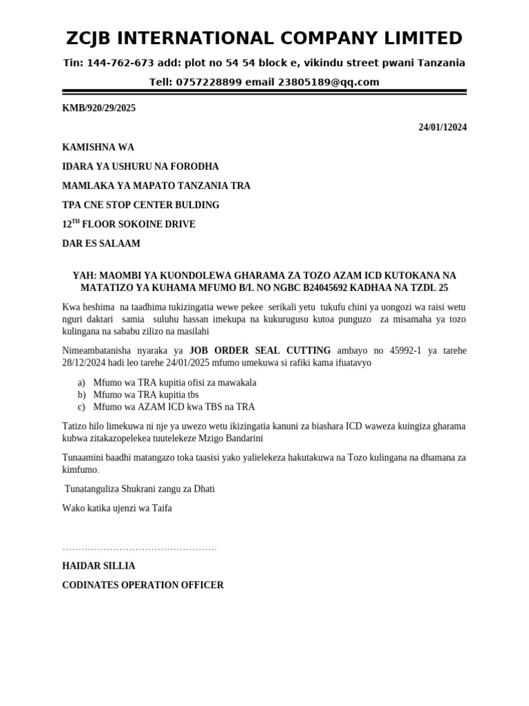 Maombi Ya Tozo Icd | PDF