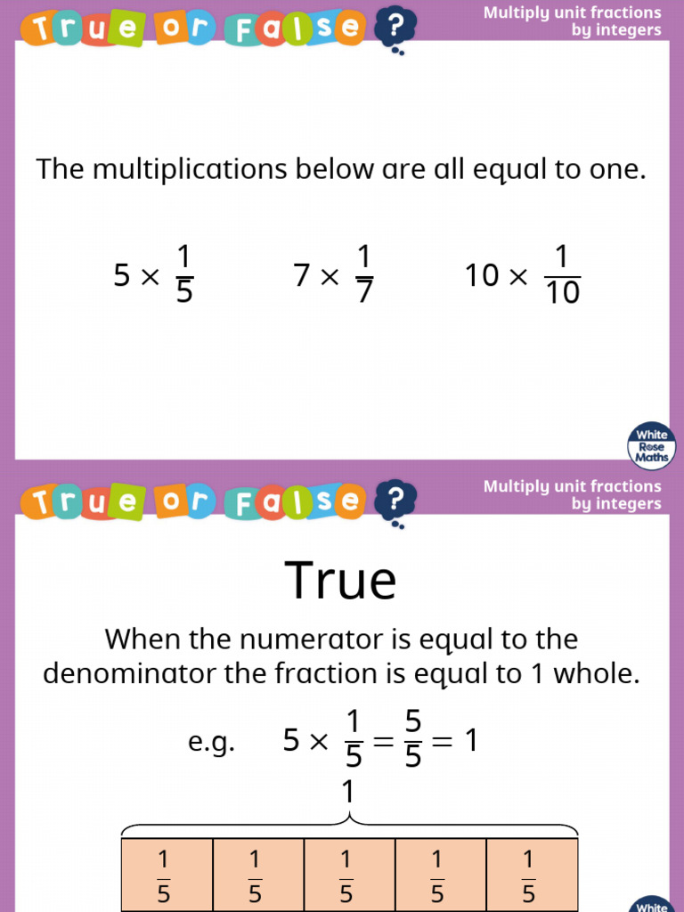 Y5 Spring Block 2 TF1 Multiply A Unit Fraction by An Integer | PDF