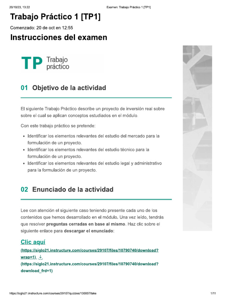TP 1 Formulación y Evaluación de Proyectos 95% | PDF