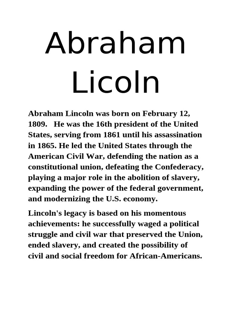 Abraham Licoln Pdf