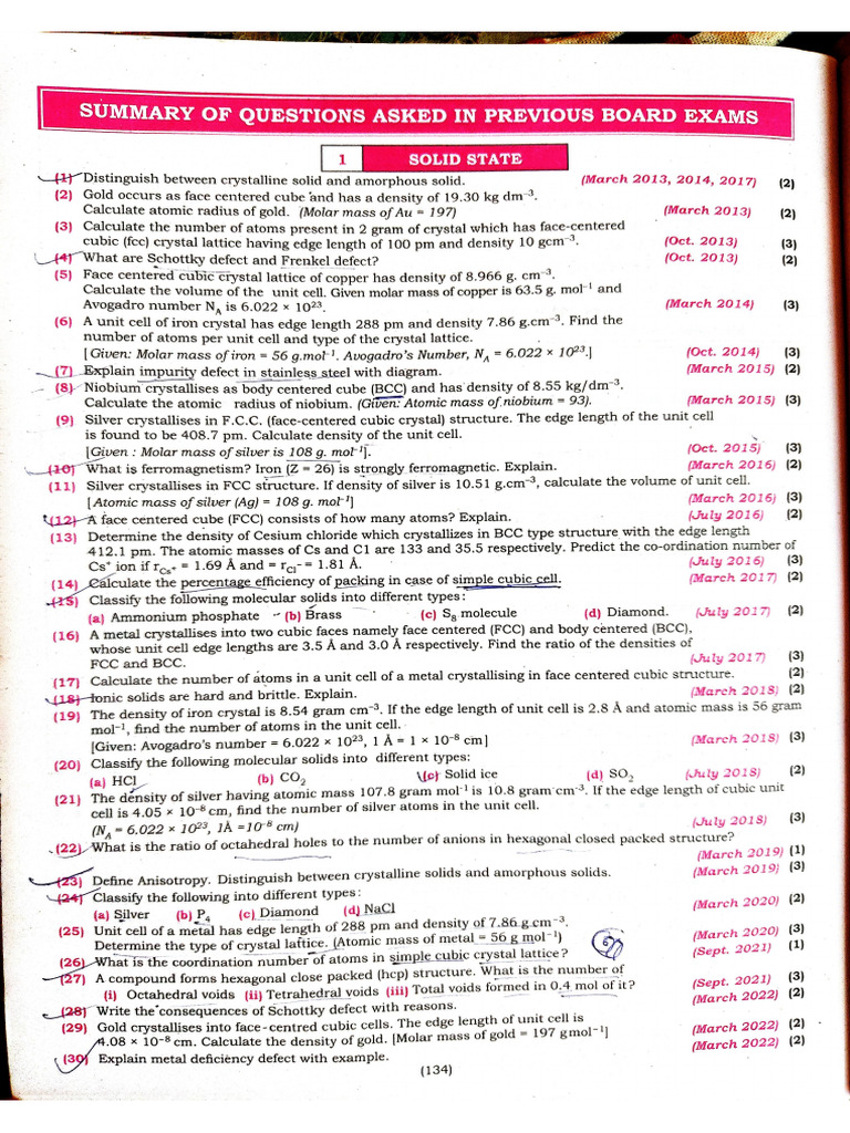 Chemistry HSC Board PYQ Nitish Singh VJTI | PDF