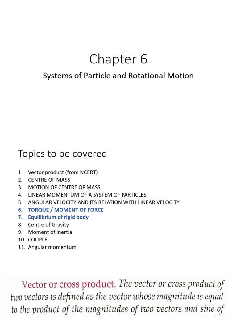 Chapter 7 Systems of Particles and Rotational Motion New | PDF | Rotation Around A Fixed Axis ...