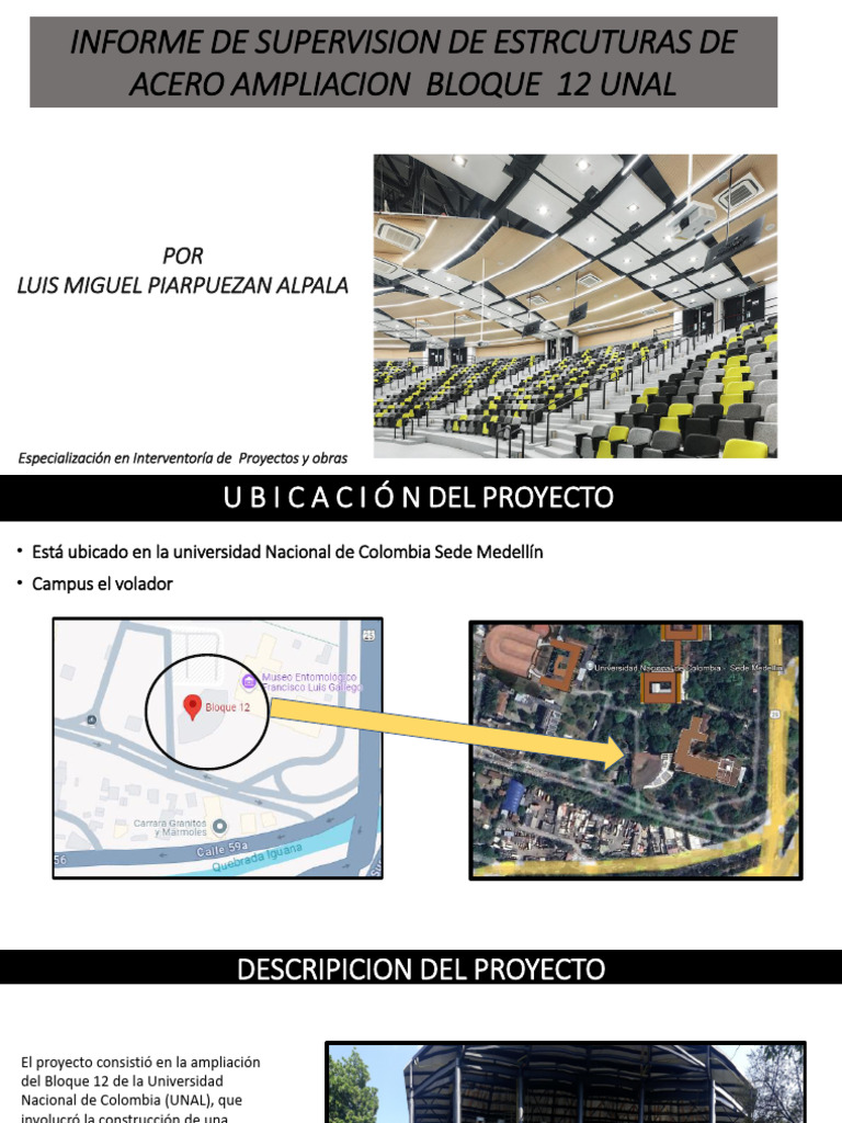 Supervision de Estructuras de Acero Bloque 12 Unal | PDF | Columna | Hormigón