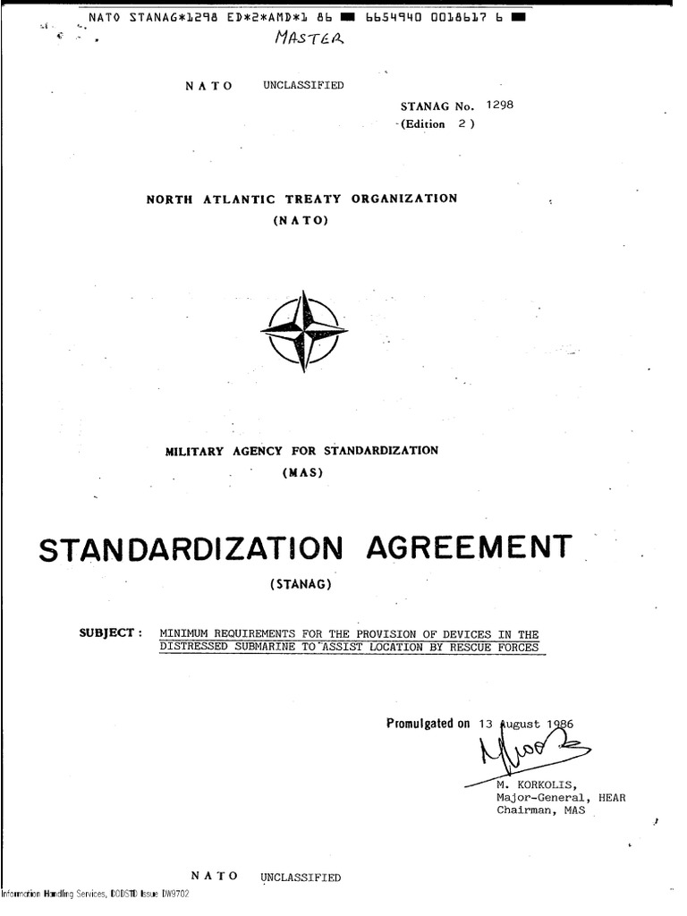 Nato Stanag 1298 Ed 2 Amd 1 | PDF