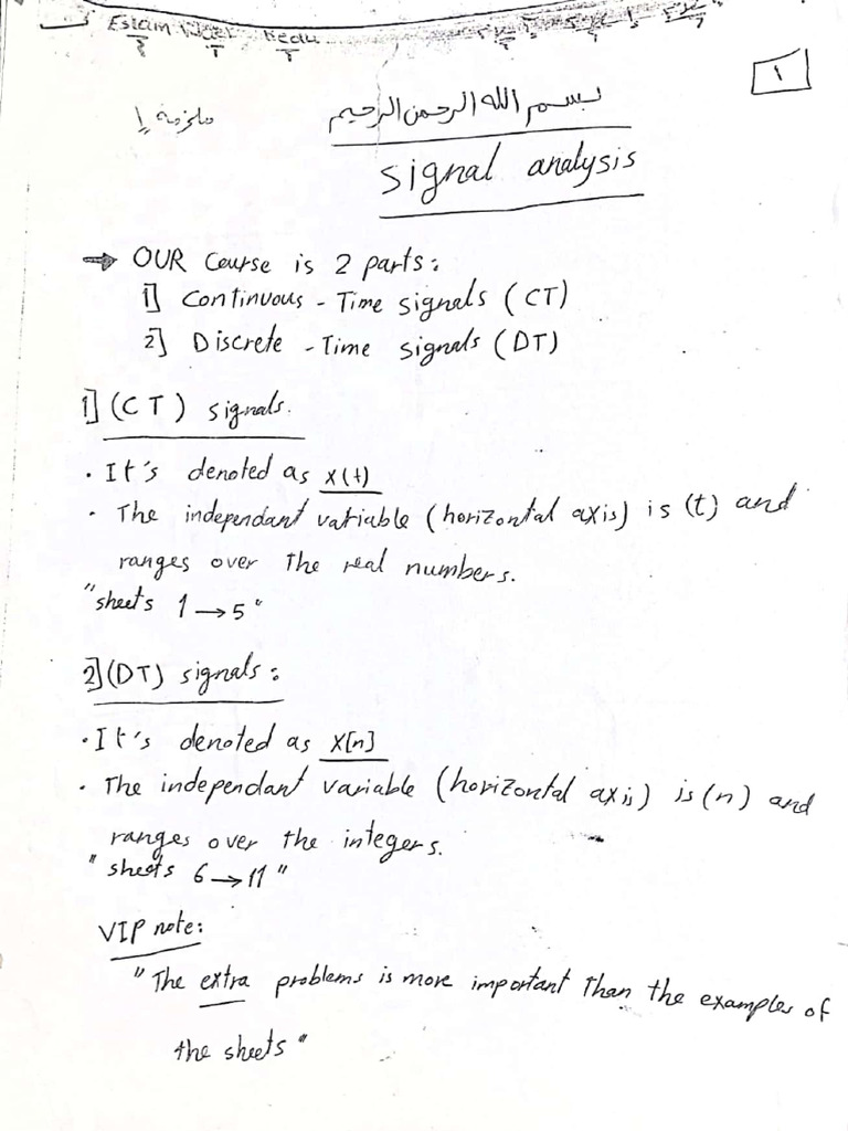 Continuous-Time (CT) Signals | PDF