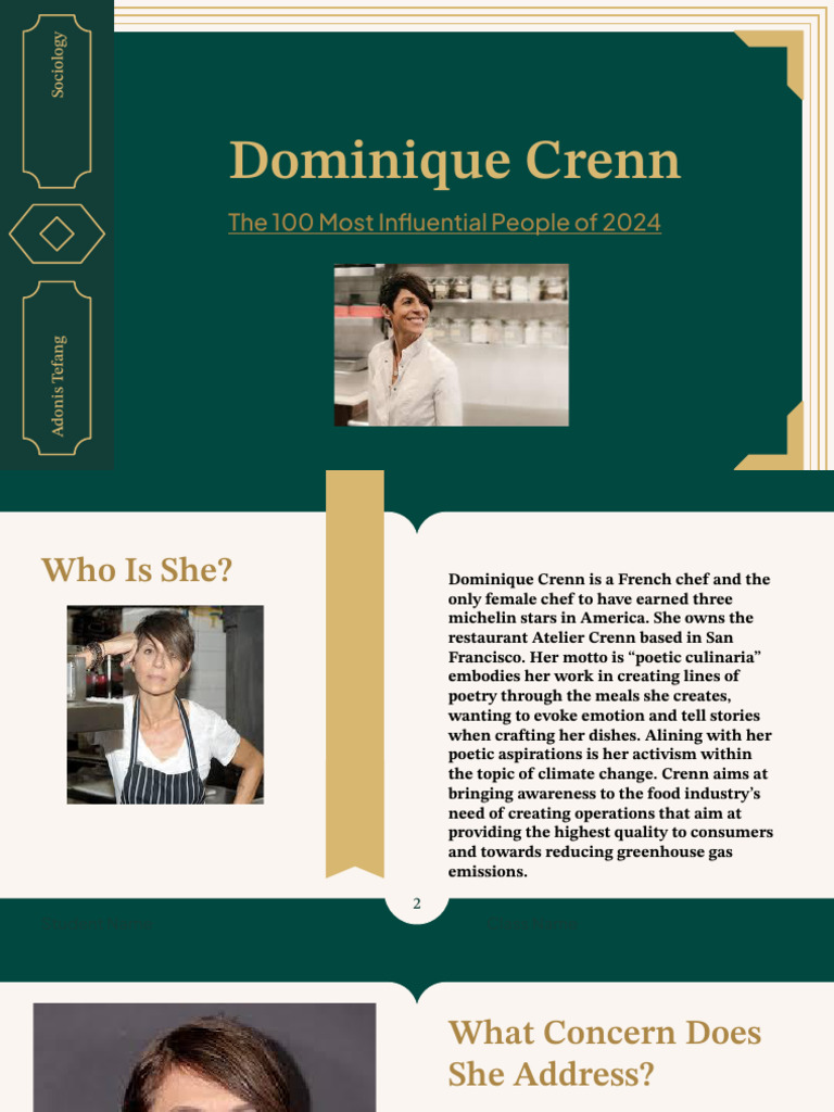 Adonis Tefang - Leadership Mini Project - Dominique Crenn | PDF