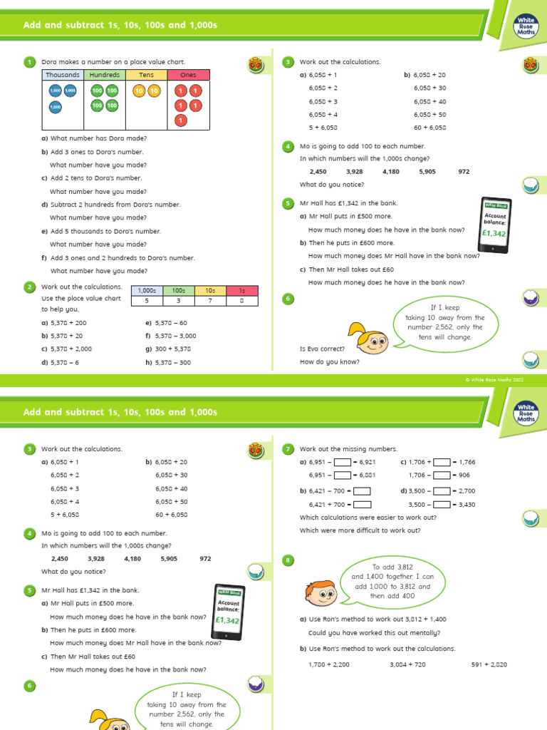 Adding and Subtracting Place Values | PDF | Mathematics | Arithmetic