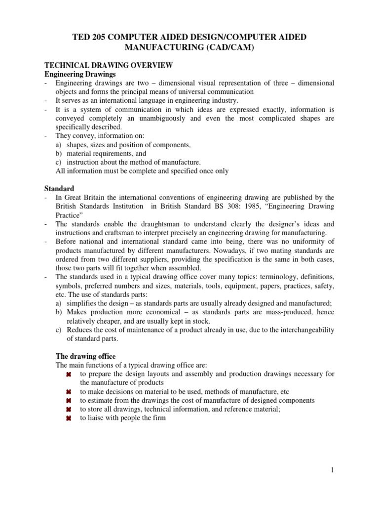 CAD/CAM Engineering Drawing Guide | PDF | Technical Drawing | Computer Aided Design