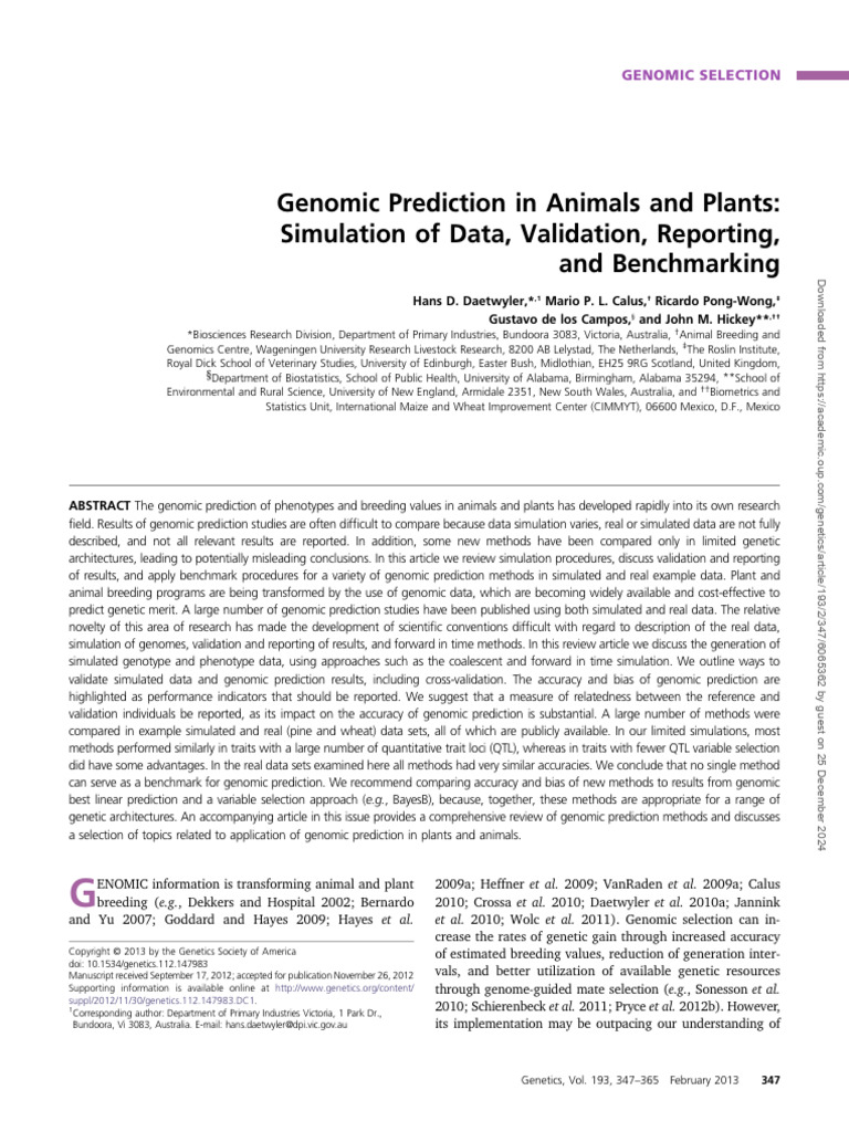 Genetics 0347 | PDF | Cross Validation (Statistics) | Single Nucleotide ...